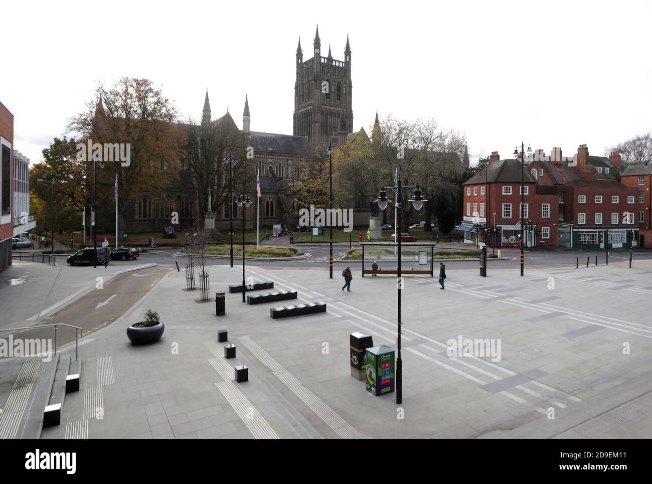 Cathedral Square in Worcester at the start of a four week national ...