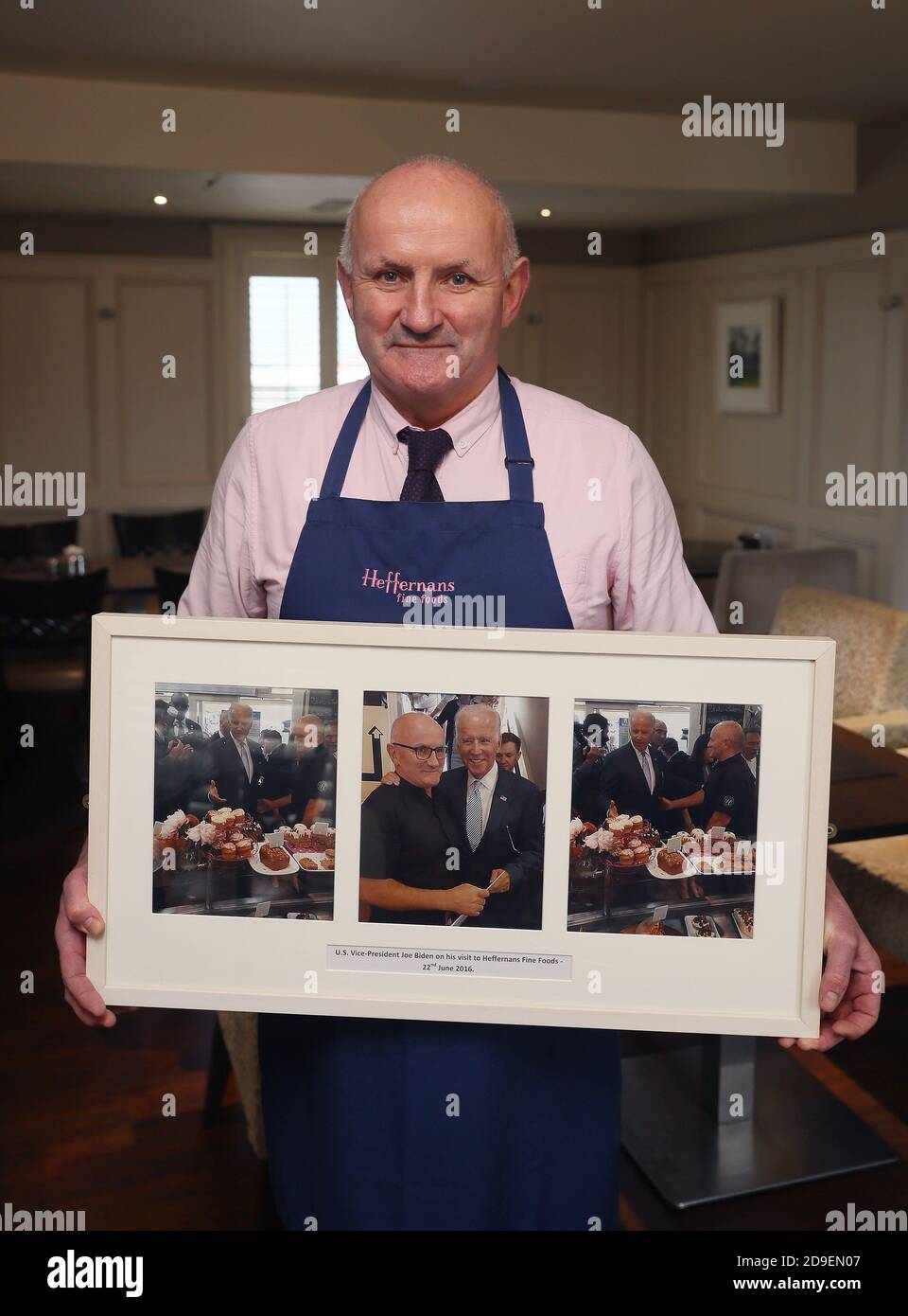 Anthony Heffernan, owner of Heffernan's Fine Foods, with photographs of ...