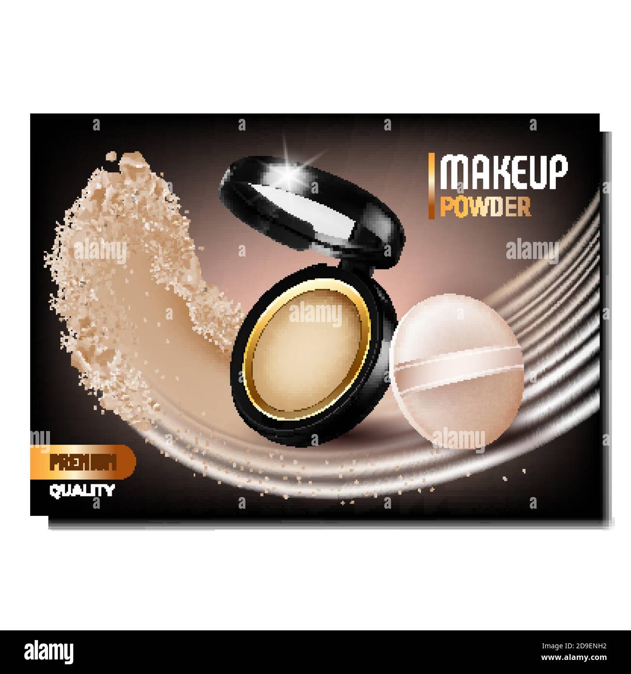 Makeup Powder Creative Promotional Poster Vector Stock Vector Image ...