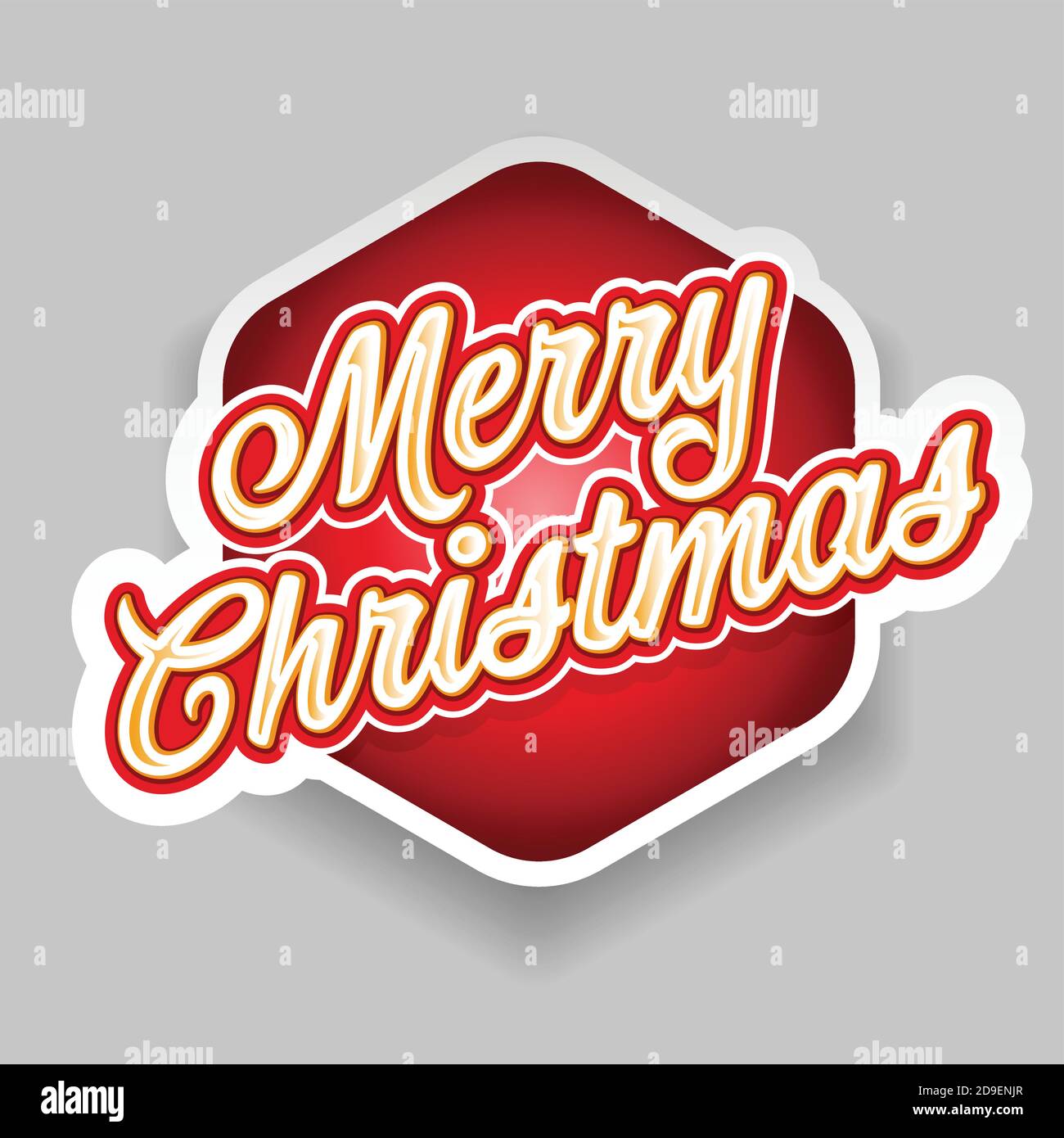 Merry Christmas label red lettering Stock Vector Image & Art - Alamy