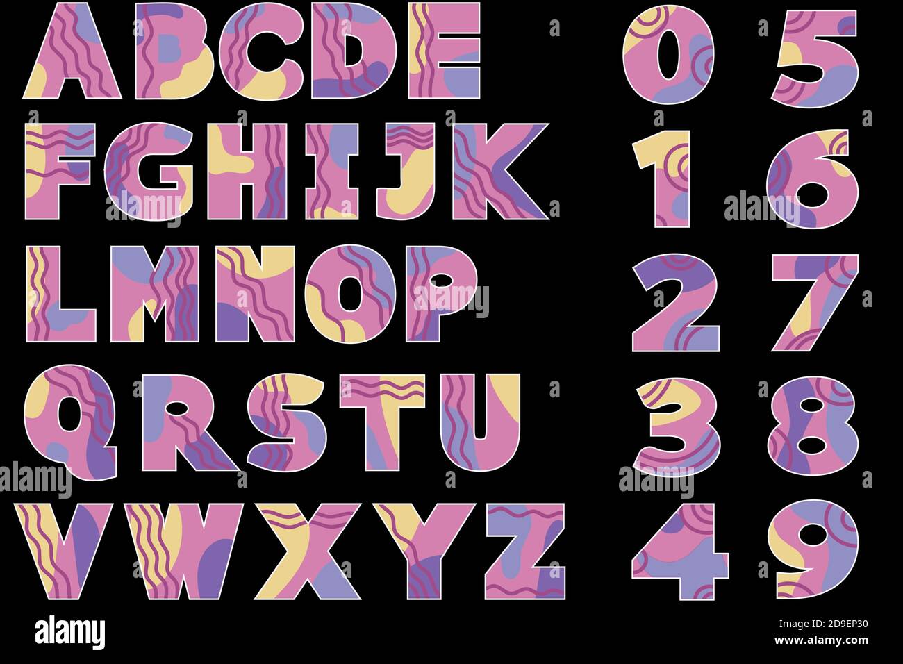 vector alphabet and numbers in retro style Stock Vector Image & Art - Alamy