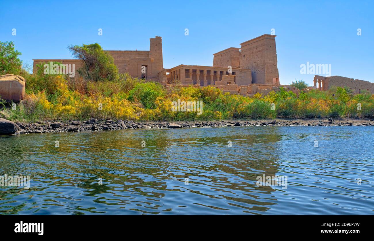 The Philae Tepmle located at Philae Island, which is an island in the ...