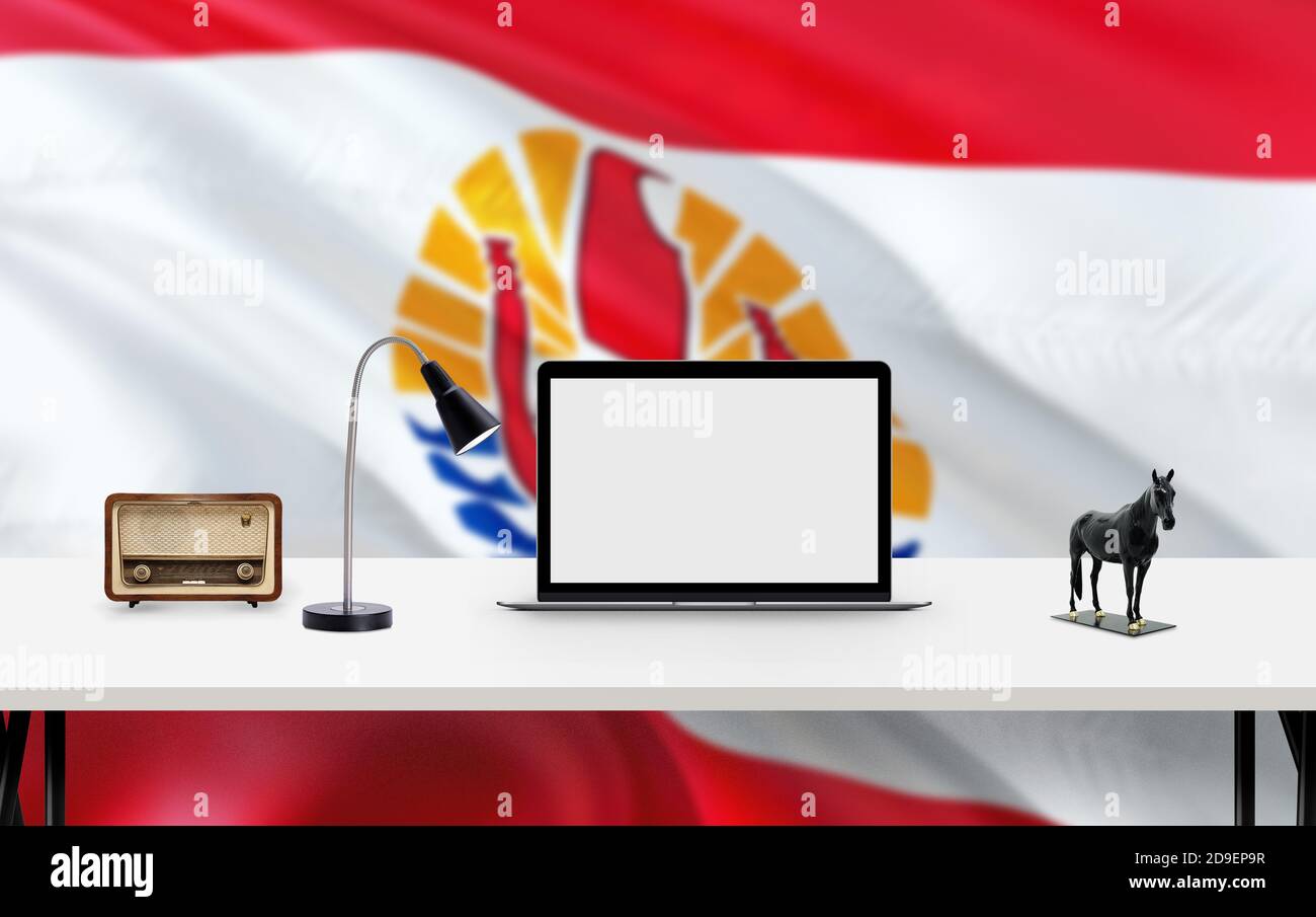 French Polynesia national flag background with workspace, desktop ...