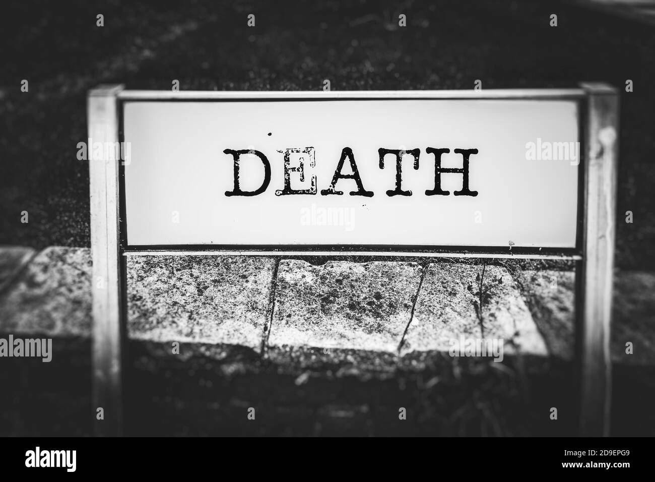 Death on a road sign Stock Photo - Alamy