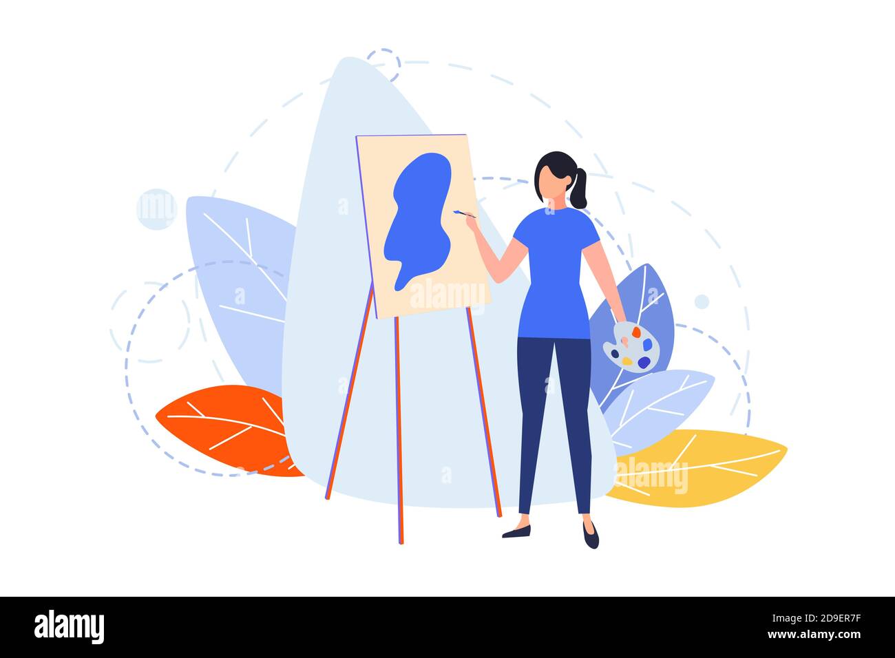 Drawing, hobby, creativity, occupation, design concept Stock Vector ...