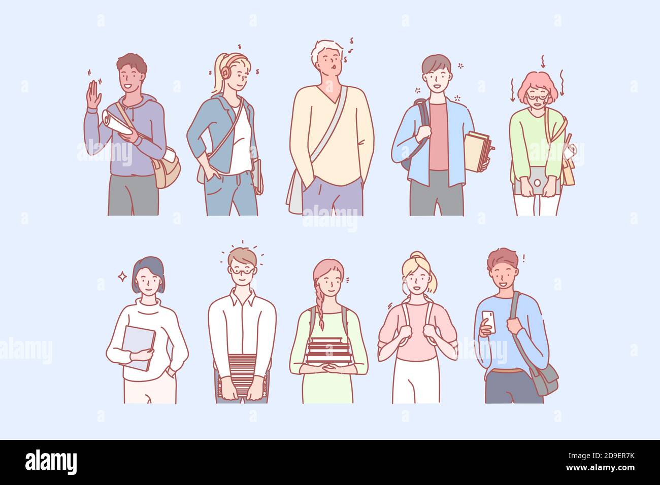 Multicultural college group Stock Vector Images - Alamy