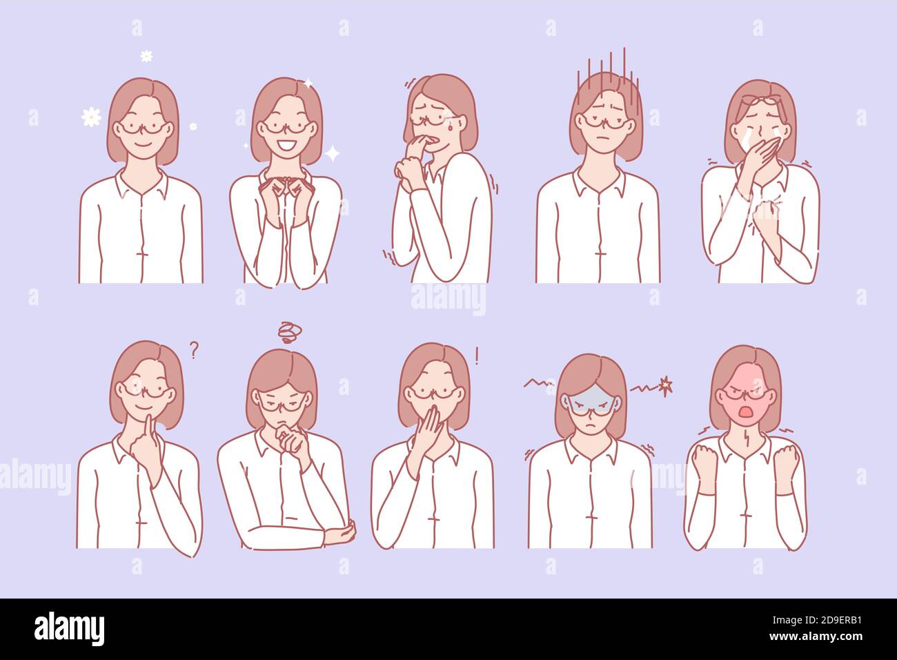 Womans emotions and facial expressions Stock Vector Image & Art - Alamy