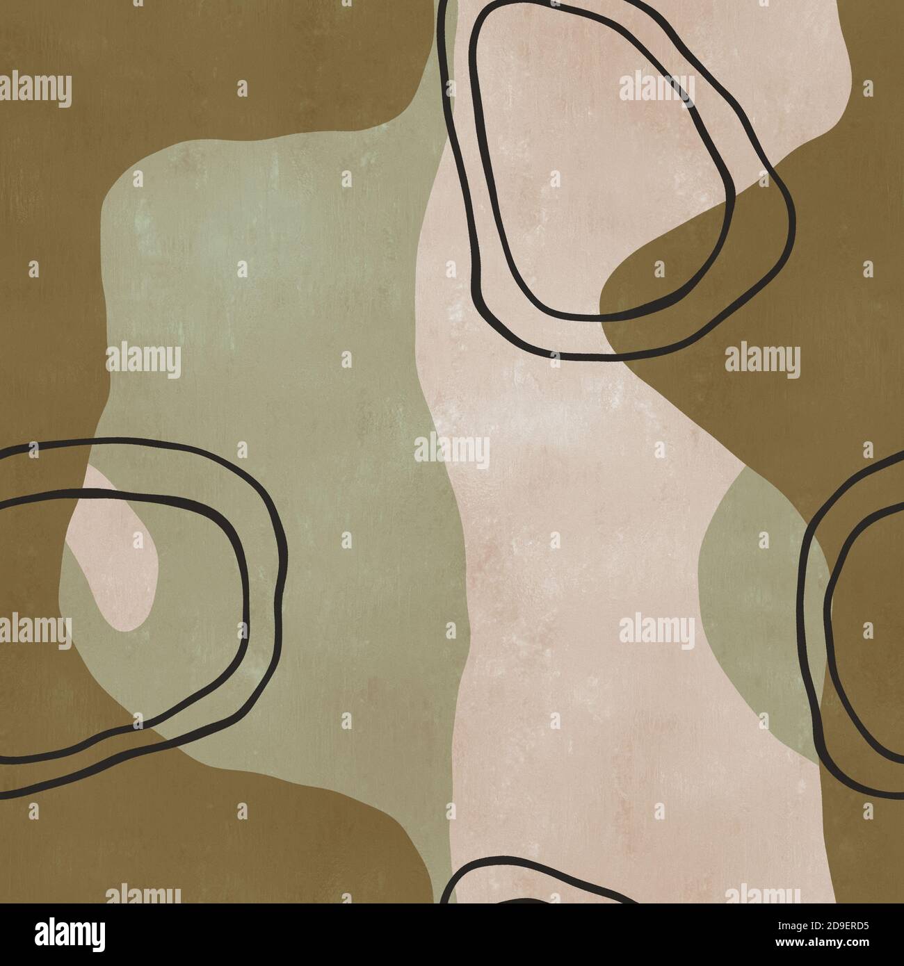 Seamless organic rounded curvy shapes naive design Stock Photo - Alamy