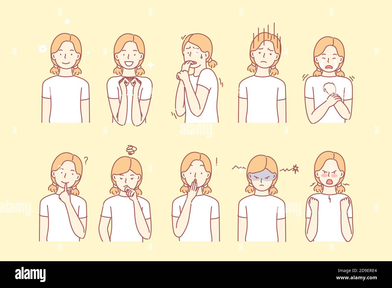 Childs emotions and facial expressions set Stock Vector Image & Art - Alamy