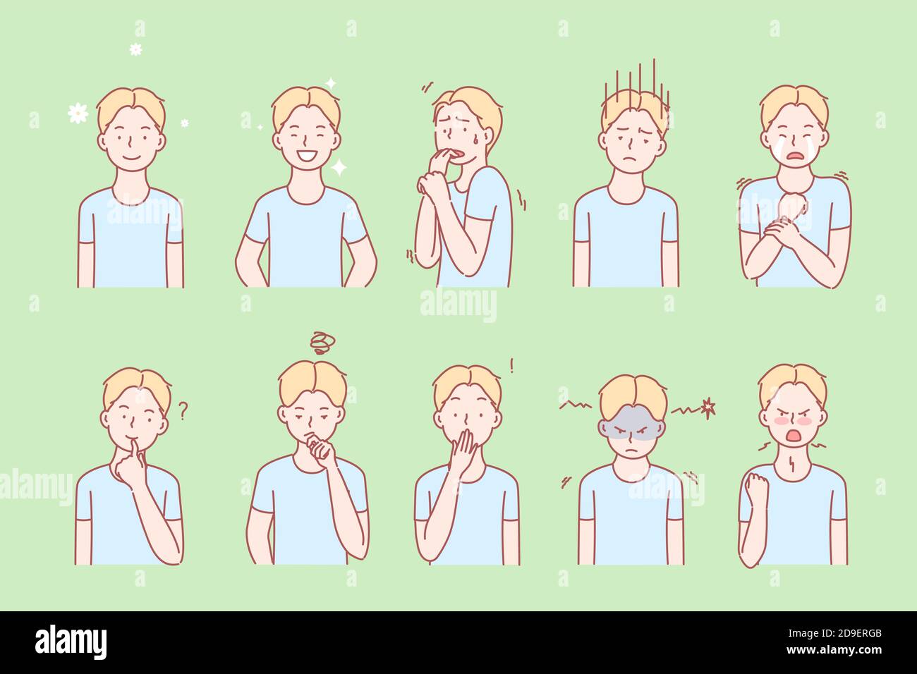 Kids emotions and facial expressions set Stock Vector Image & Art - Alamy