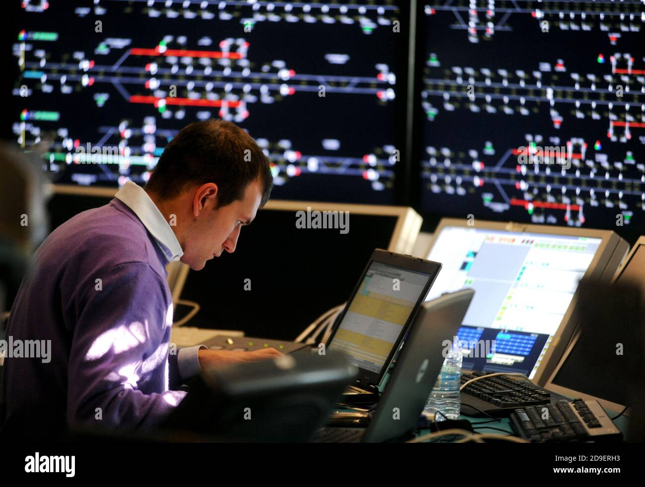 Central's station control room of the high speed trains, in Bologna ...