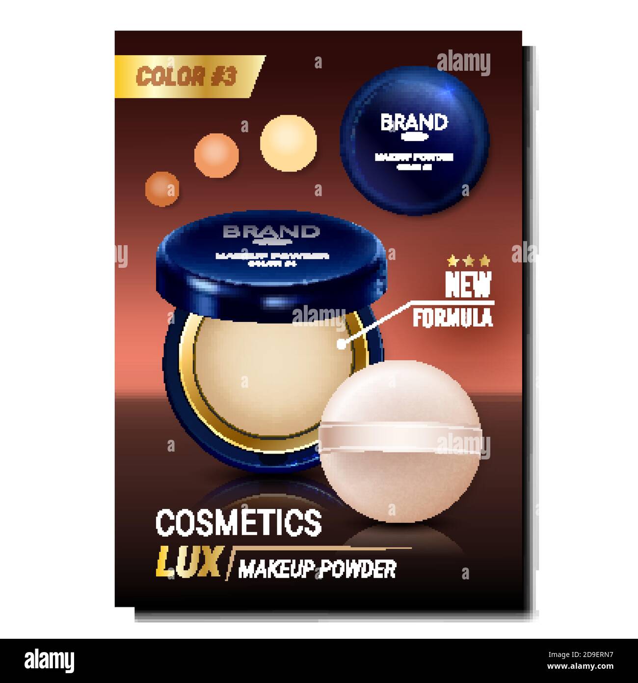 Powder Blank Package Creative Promo Poster Vector Stock Vector Image ...