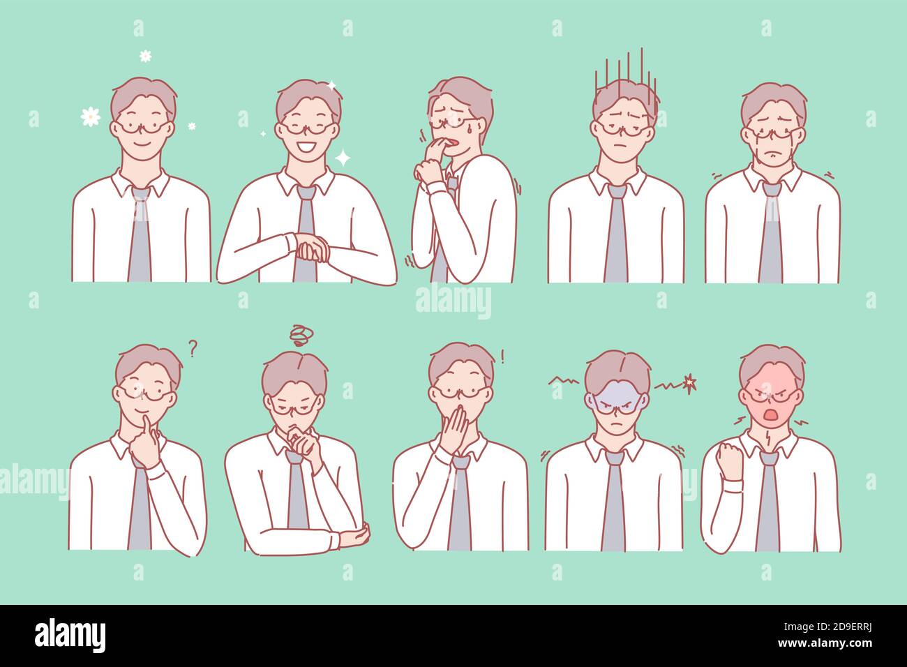 Mans emotions and facial expressions set Stock Vector Image & Art - Alamy