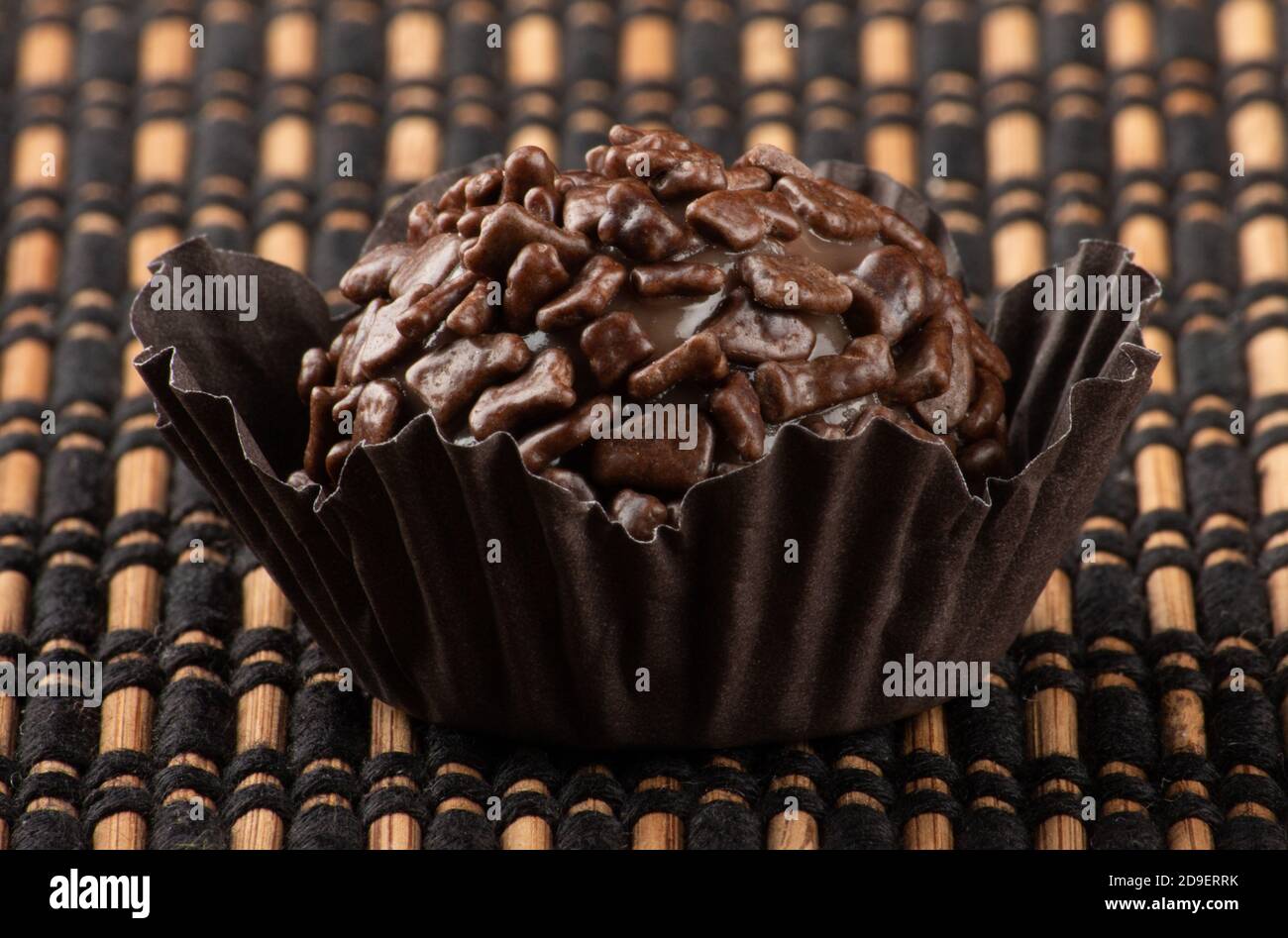 Brigadeiro.Traditional brazilian sweet chocolate. Granulated chocolate ...