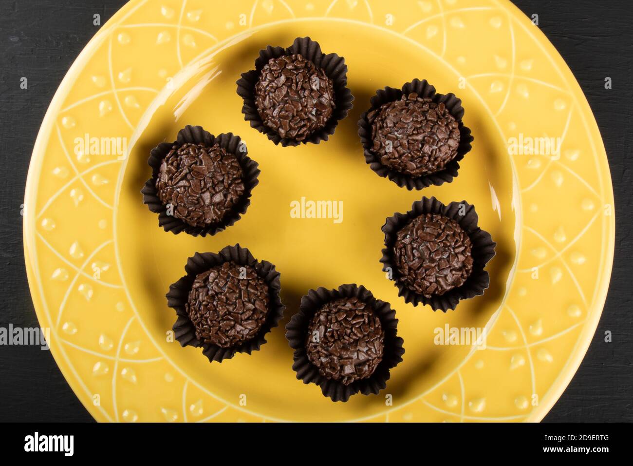 Brigadeiro.Traditional brazilian sweet chocolate. Granulated chocolate ...