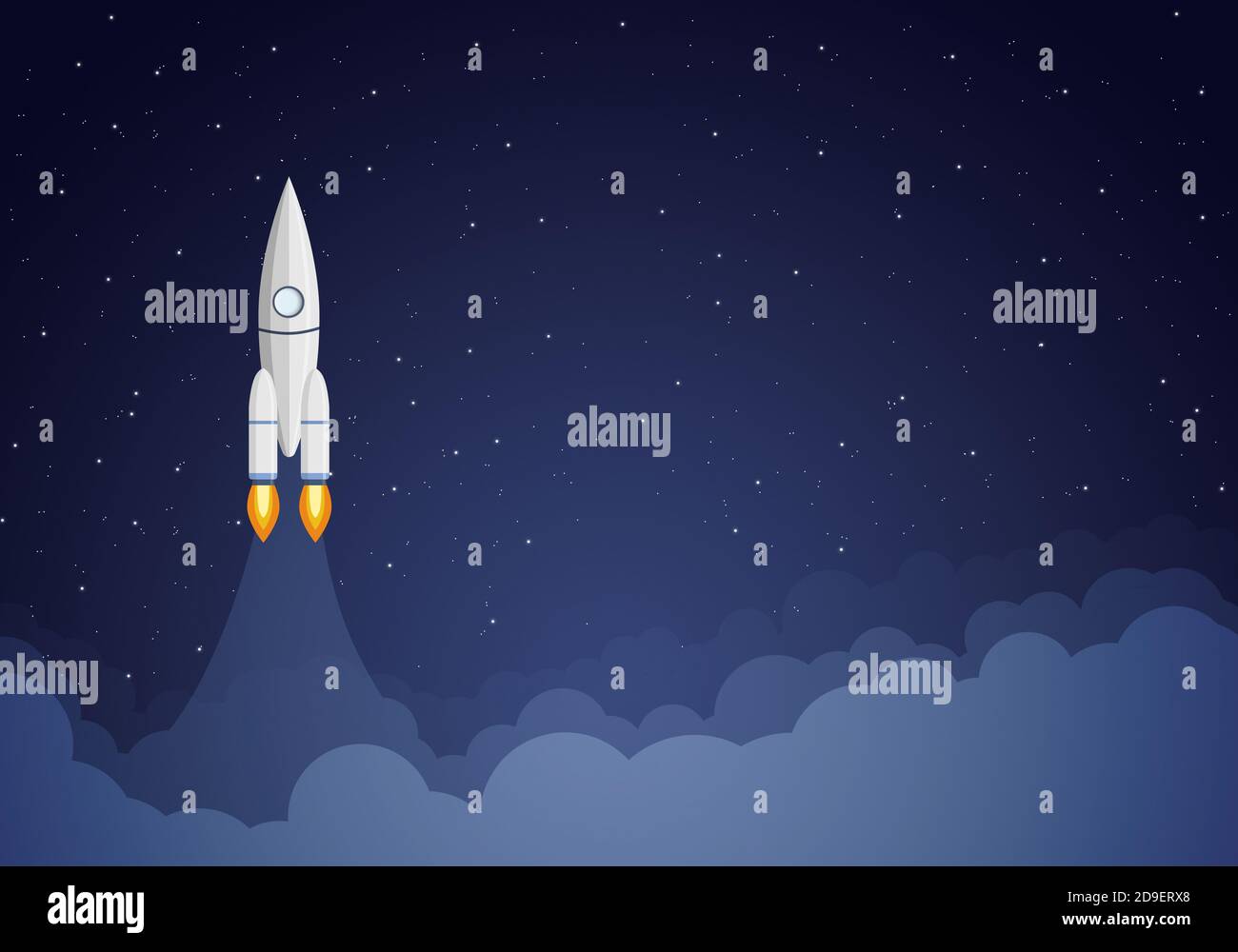 Rocket takes off into outer space Stock Photo - Alamy