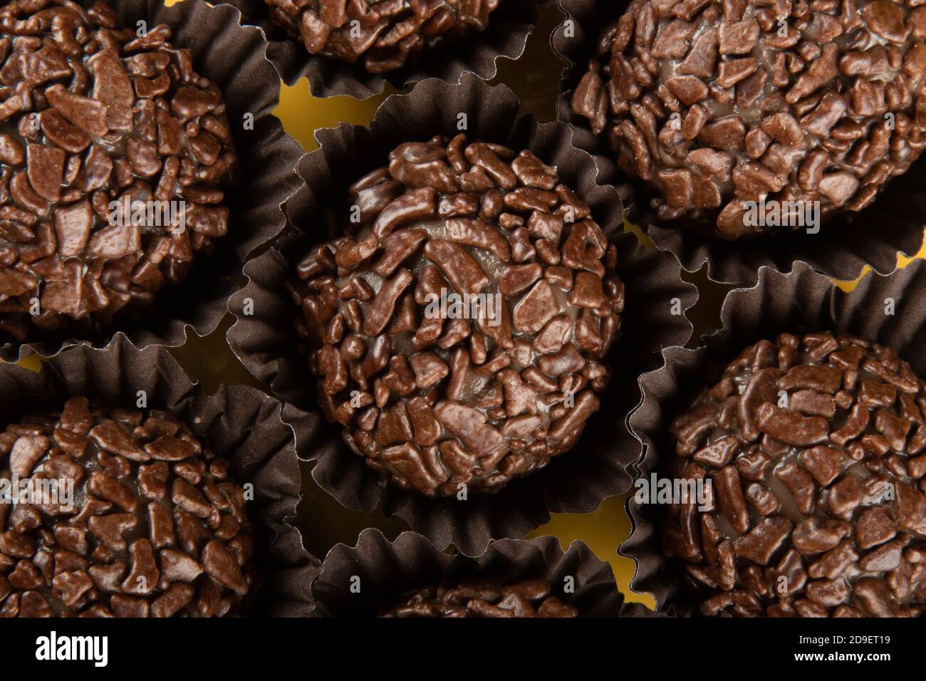 Brigadeiro.Traditional brazilian sweet chocolate. Granulated chocolate ...