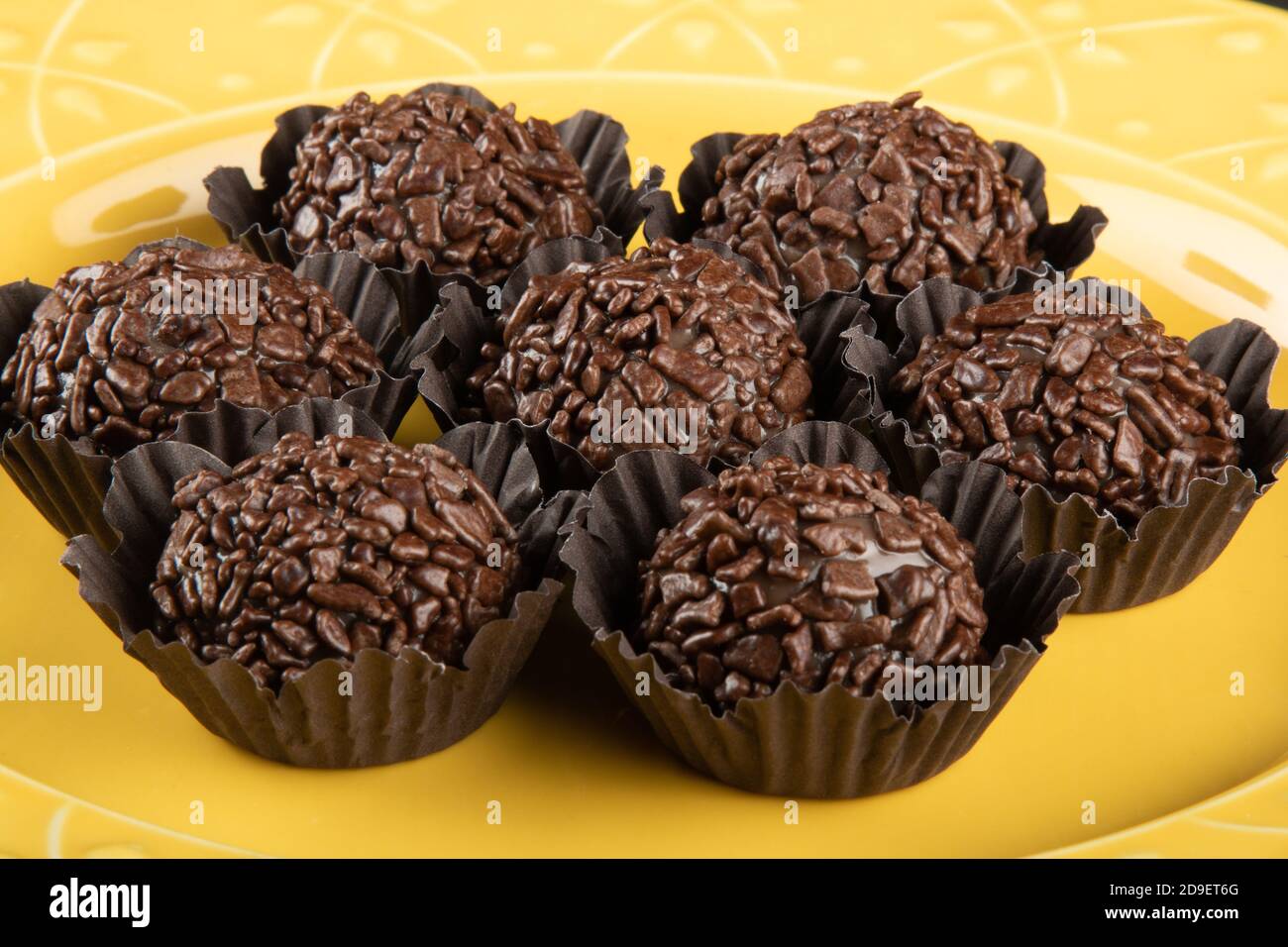 Brigadeiro.Traditional brazilian sweet chocolate. Granulated chocolate ...