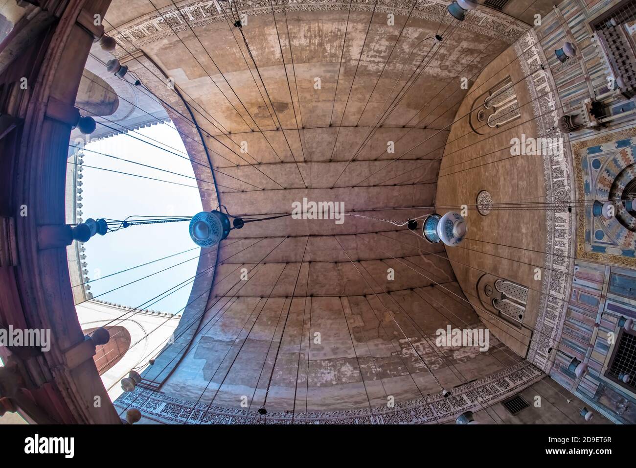 The ceilings of these iwans are very high, and behind the four iwans ...