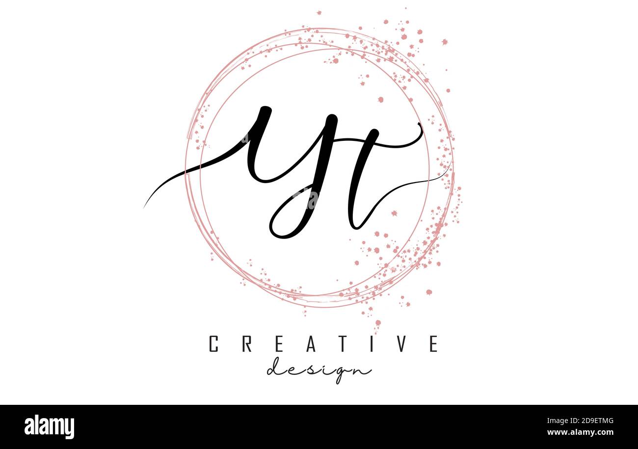 Handwritten YT Y Tletter logo with sparkling circles with pink glitter ...