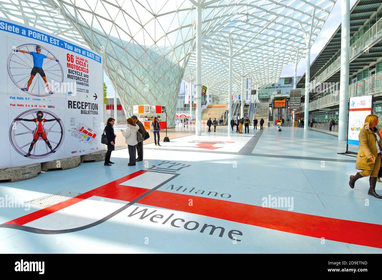 Entrance gate of the International Fair Bicycle and Motorcycle at Rho ...