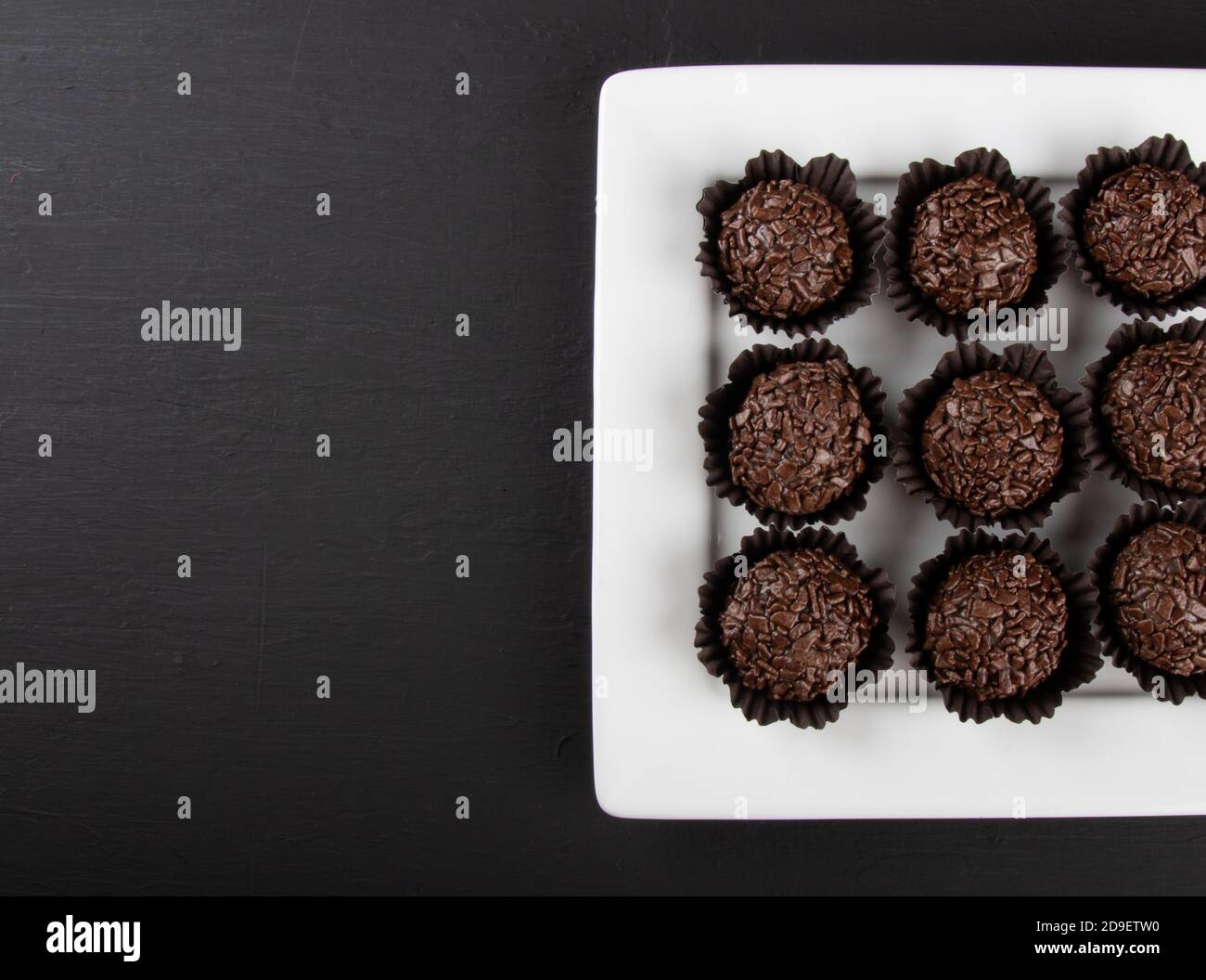 Brigadeiro.Traditional brazilian sweet chocolate. Granulated chocolate ...