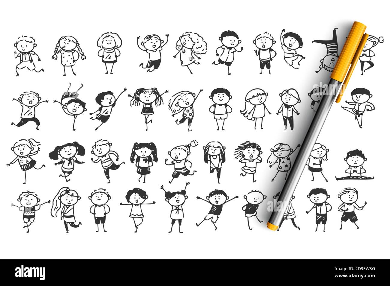 Children doodle set Stock Vector Image & Art - Alamy