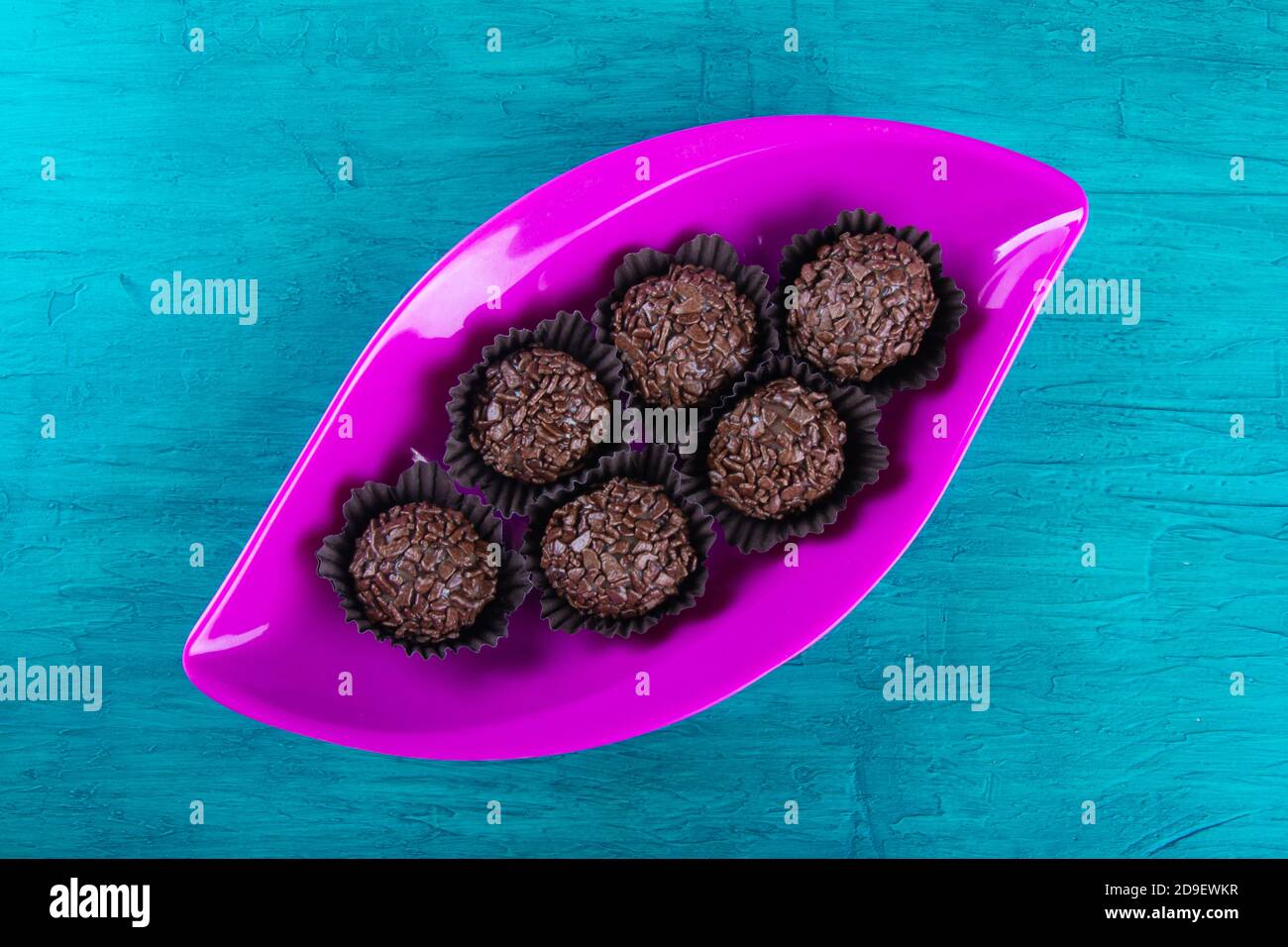 Brigadeiro.Traditional brazilian sweet chocolate. Granulated chocolate ...