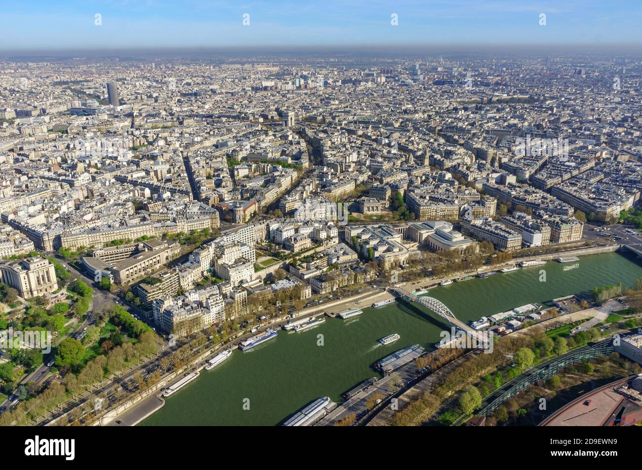 Paris, France, March 30, 2017: Aerial view of Paris from the Eiffel ...