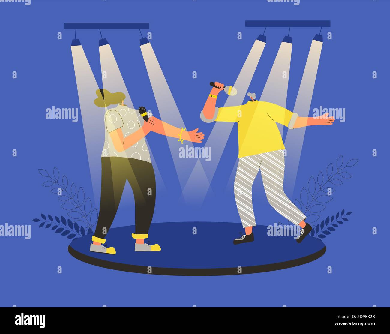 Teenager singing stage woman Stock Vector Images - Alamy