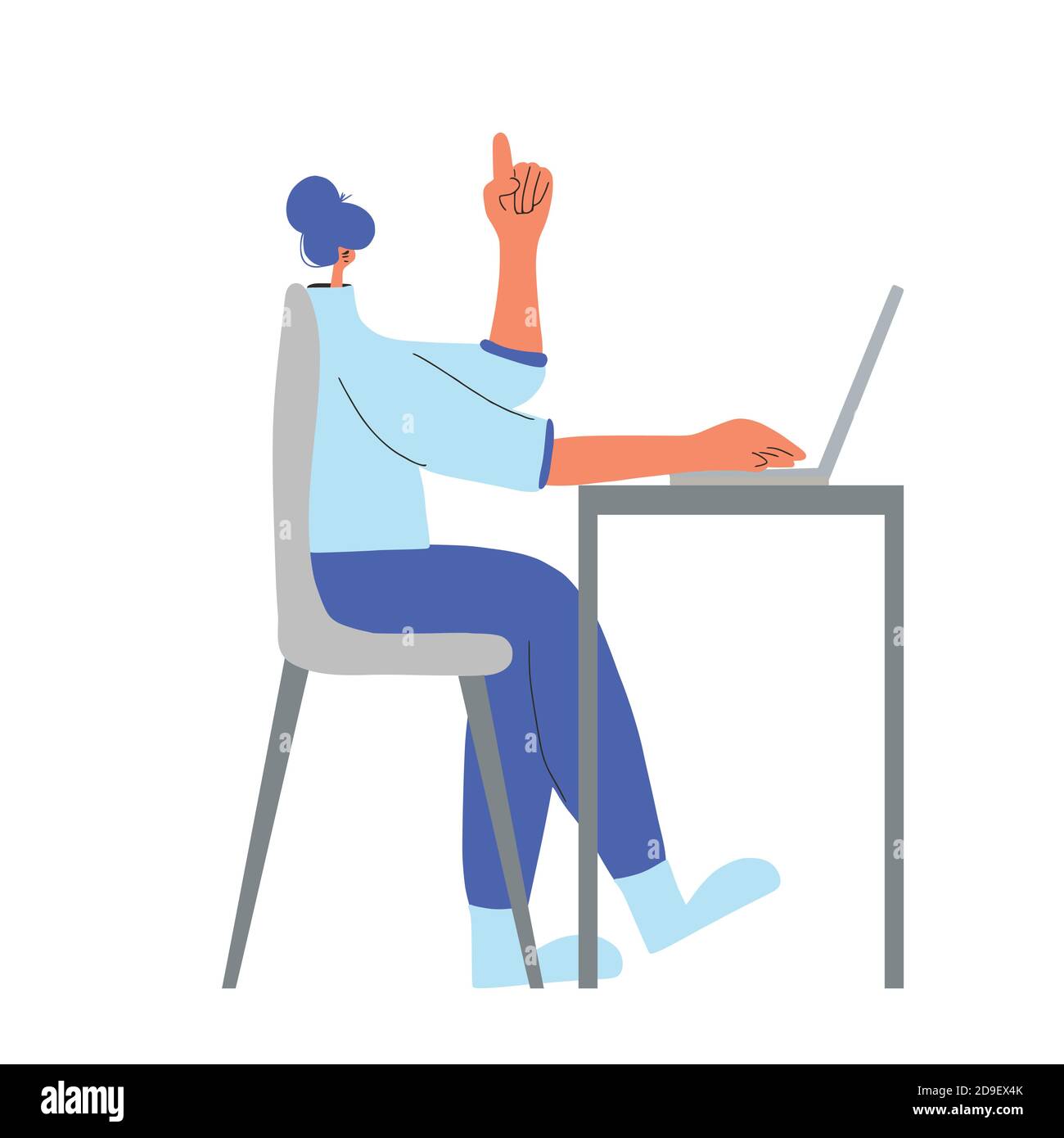 Young woman desk thinking Stock Vector Images - Alamy