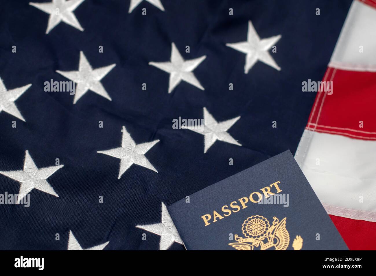 United States Passports placed on the American Flag Stock Photo - Alamy