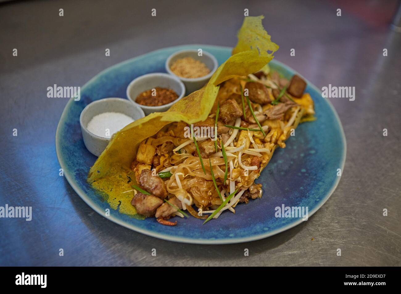 Bangkok, Thailand, March 2016. Close-up view of a Pad Thai dish Stock ...