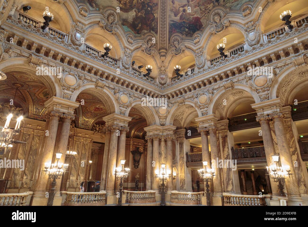 Paris, France, March 31 2017: Interior view of the Opera National de ...