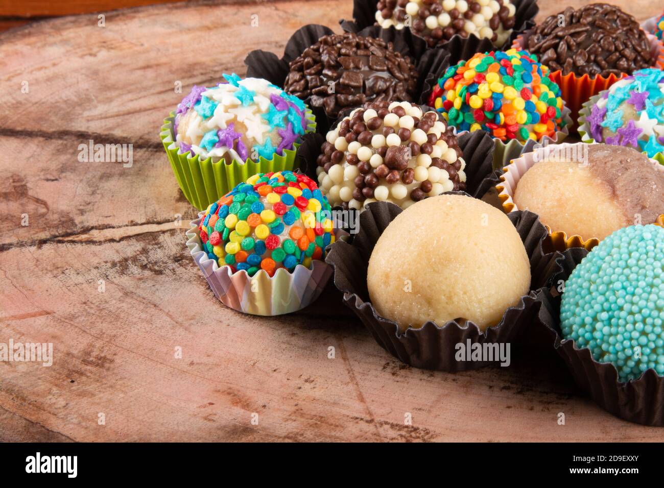Brigadeiro. Traditional Brazilian sweet. Assorted party candy Stock ...