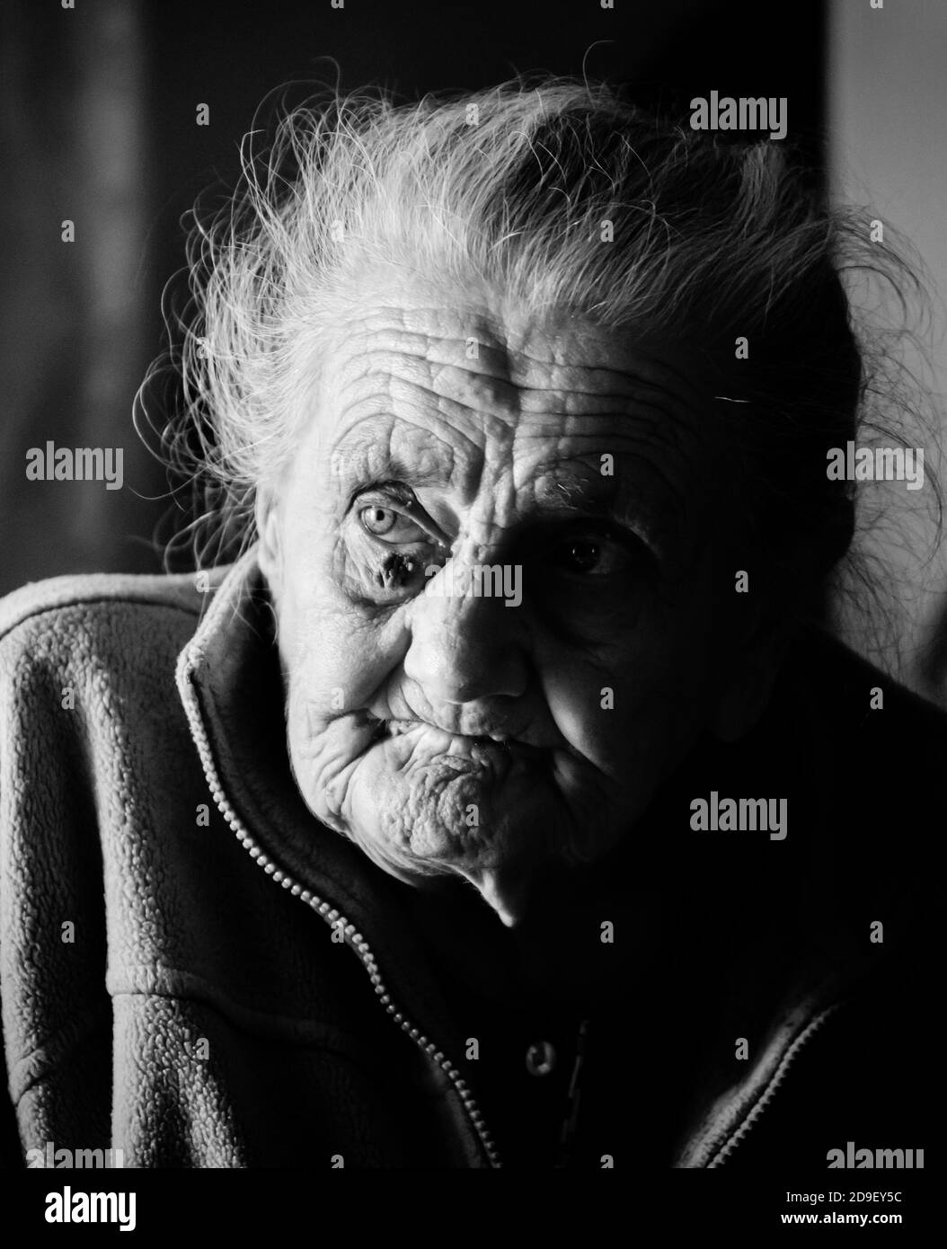 Old woman fatigue Black and White Stock Photos & Images - Alamy