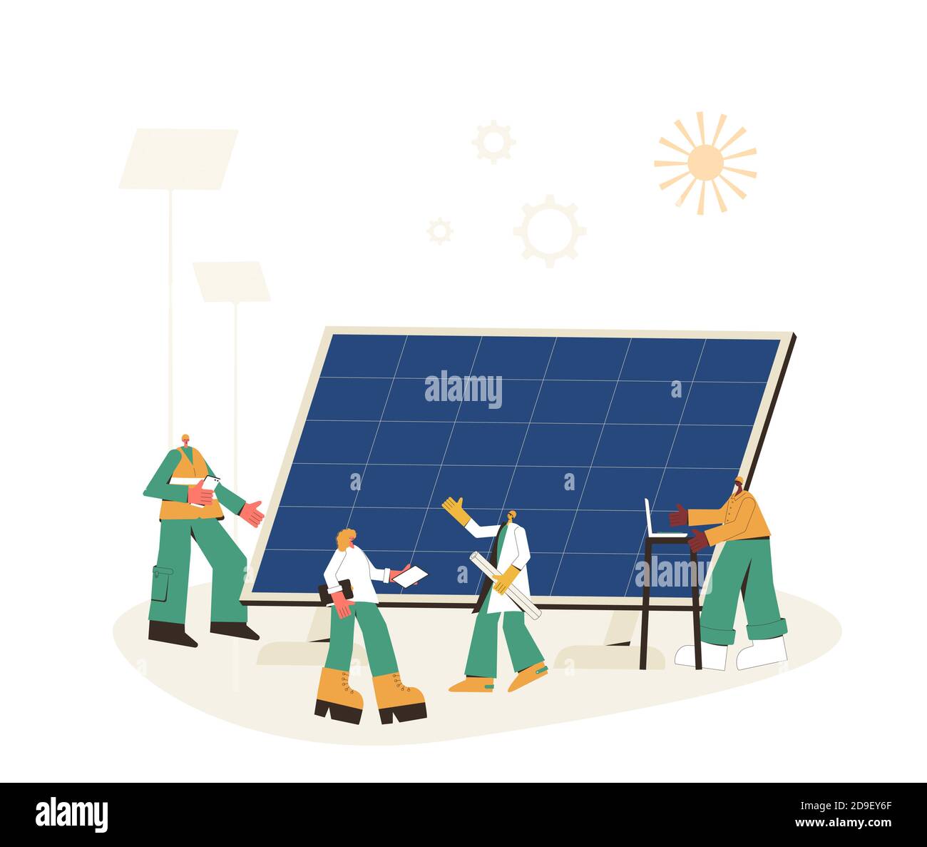 Group of people installing solar panels hi-res stock photography and ...