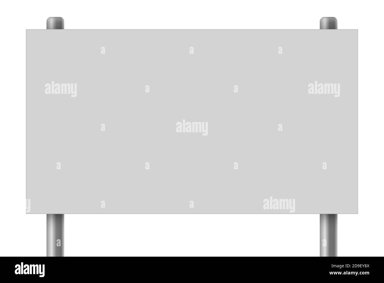 3d illustration of blank white metal sign Stock Photo - Alamy