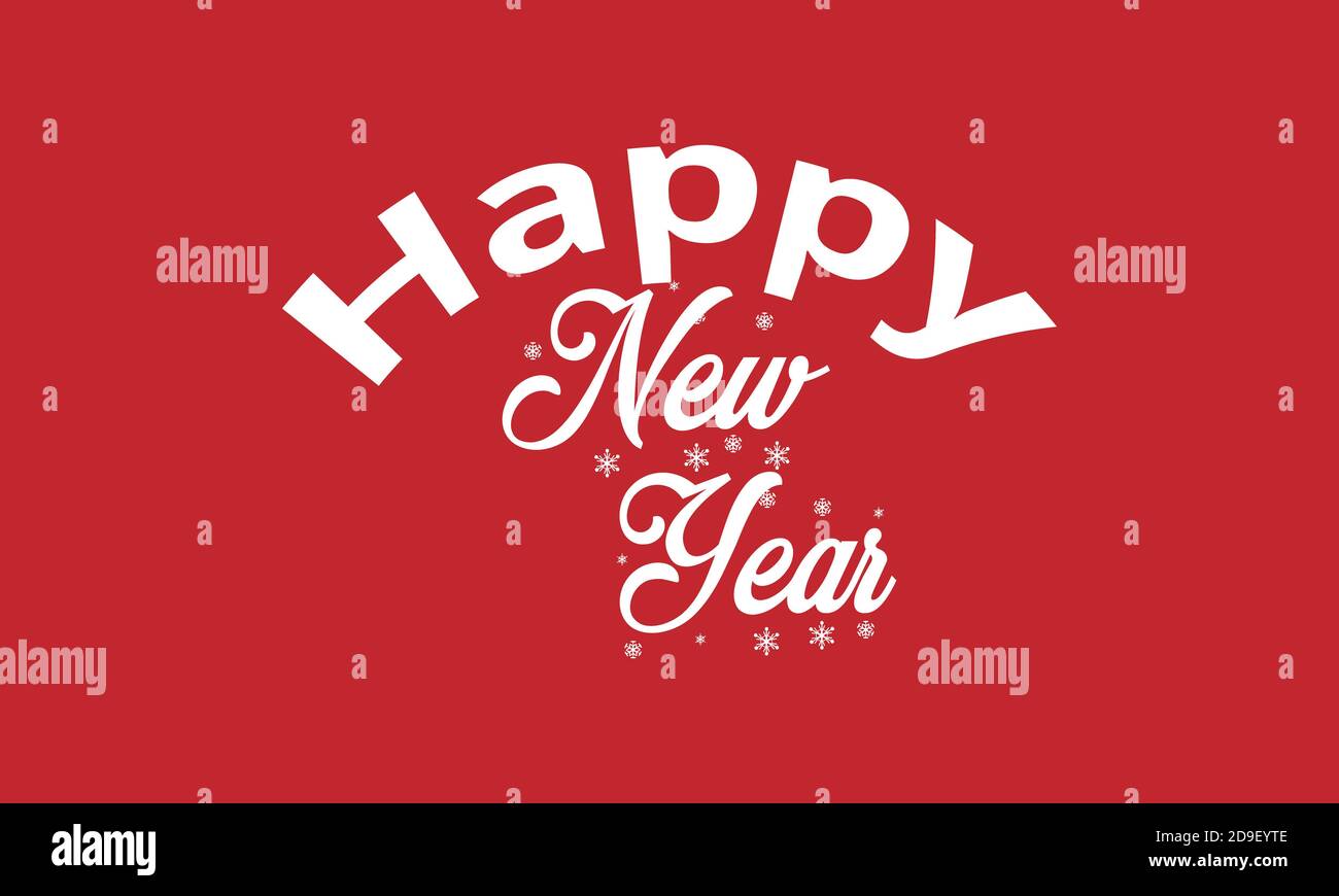 Happy New Year Modern lettering Design Stock Photo - Alamy