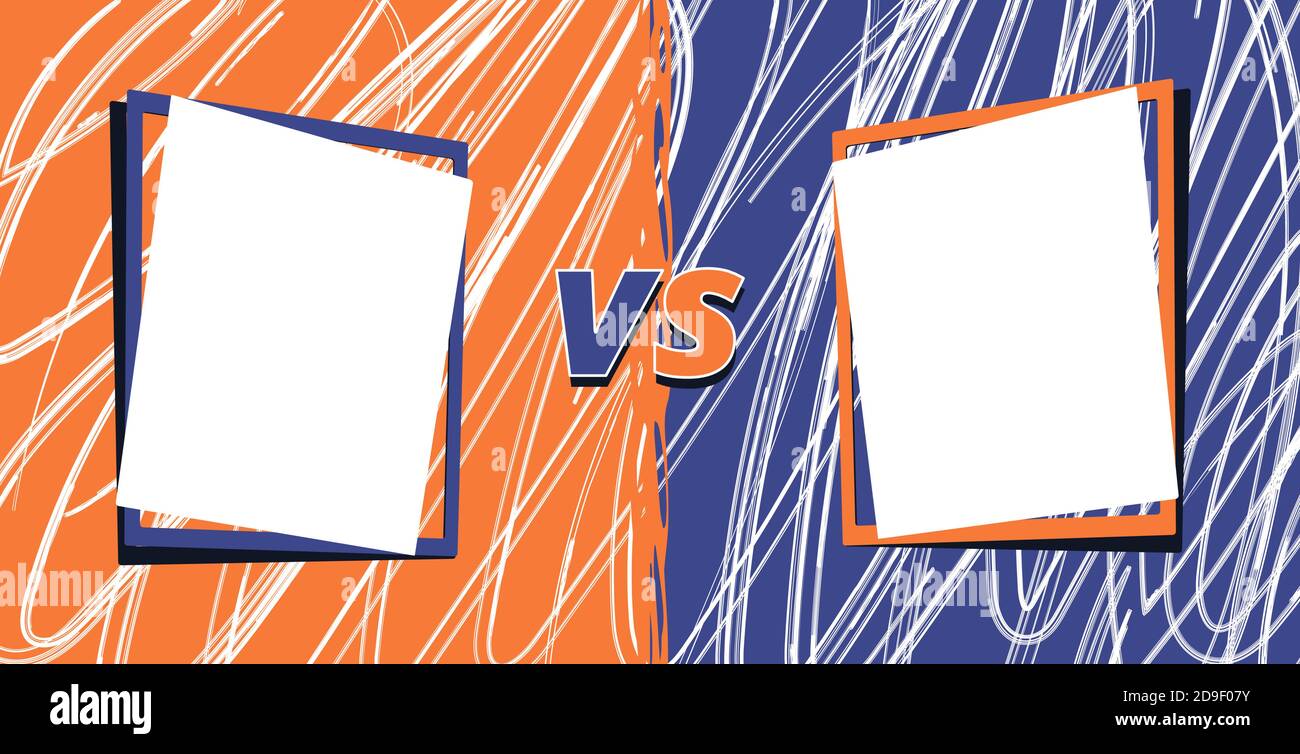 Vs template. Versus comparison blank. Decorative battle cover with ...