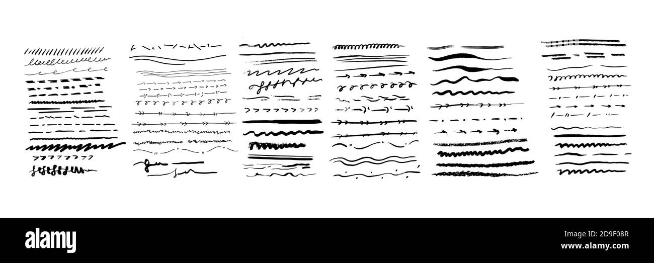 Hand drawn lines set Stock Vector Image & Art - Alamy