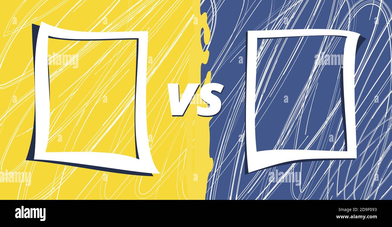 Vs template. Versus comparison blank. Decorative battle cover with ...