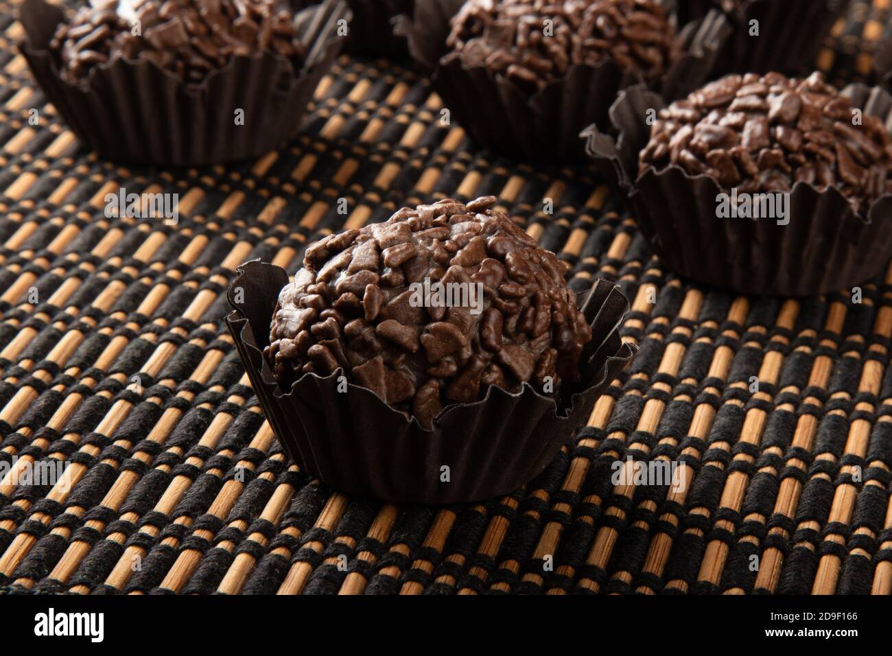 Brigadeiro.Traditional brazilian sweet chocolate. Granulated chocolate ...