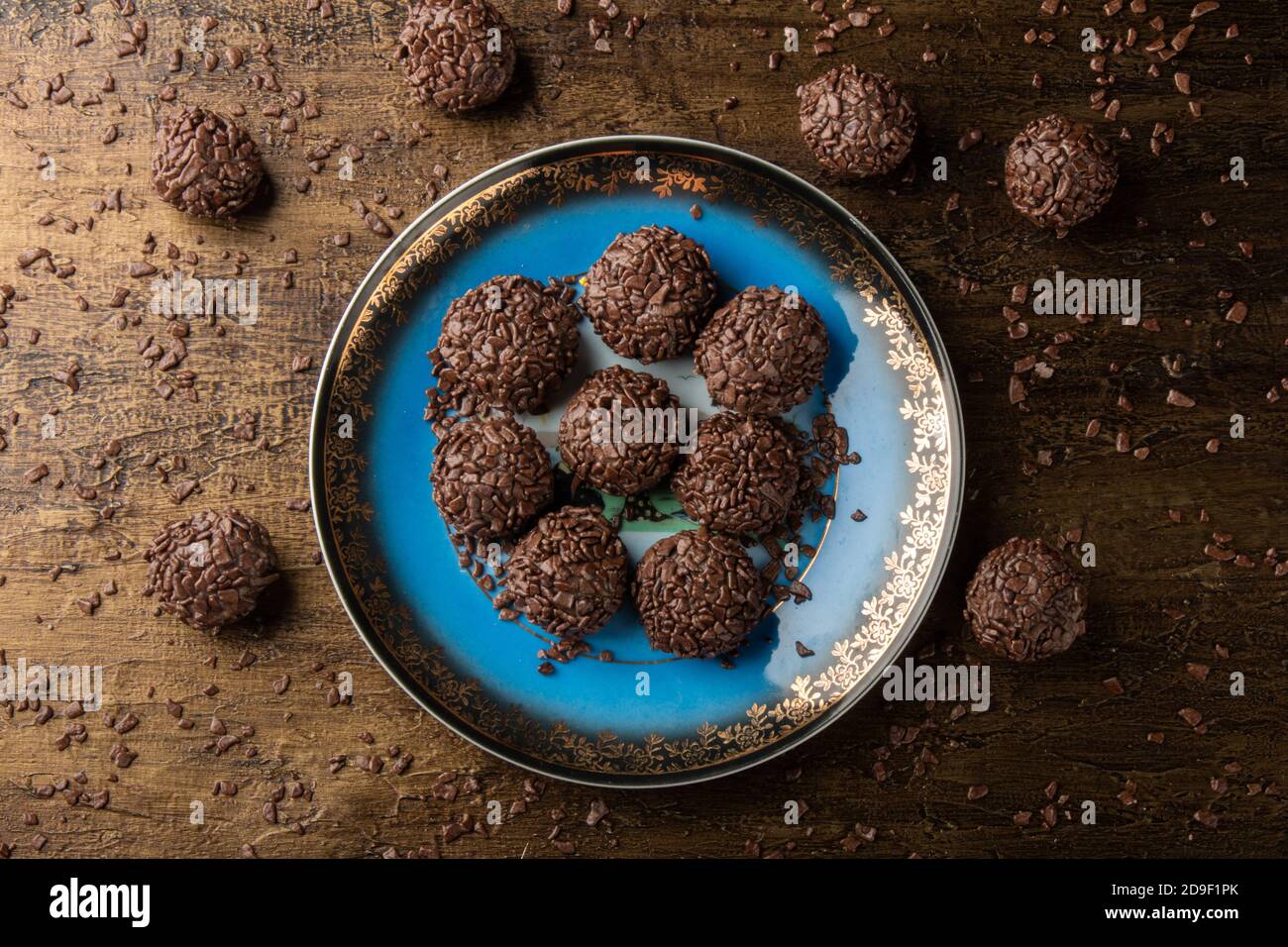 Brigadeiro.Traditional brazilian sweet chocolate. Granulated chocolate ...
