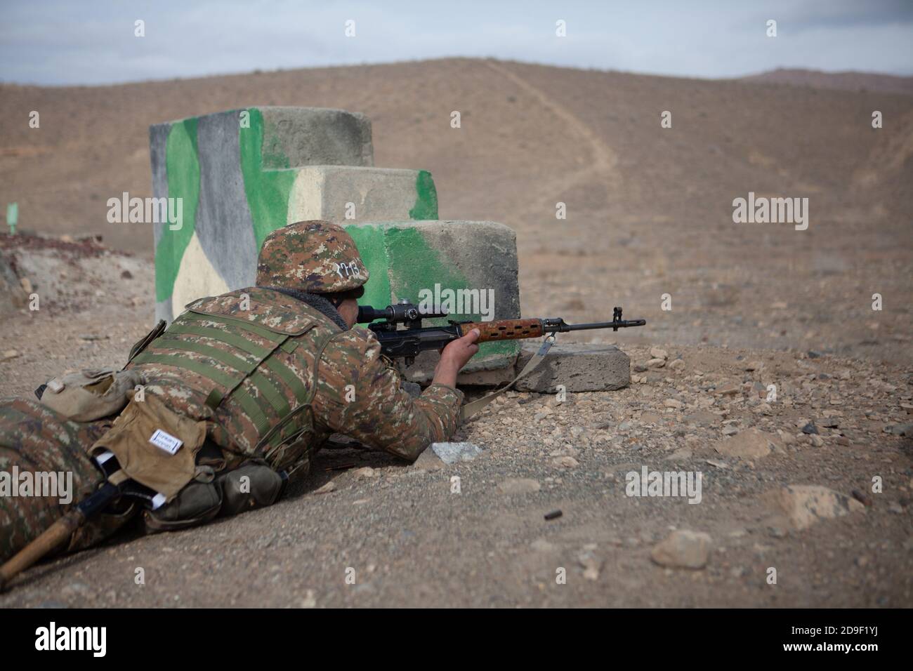 YEREVAN, ARMENIA - Oct 17, 2018: Units of Armenian Army during military ...