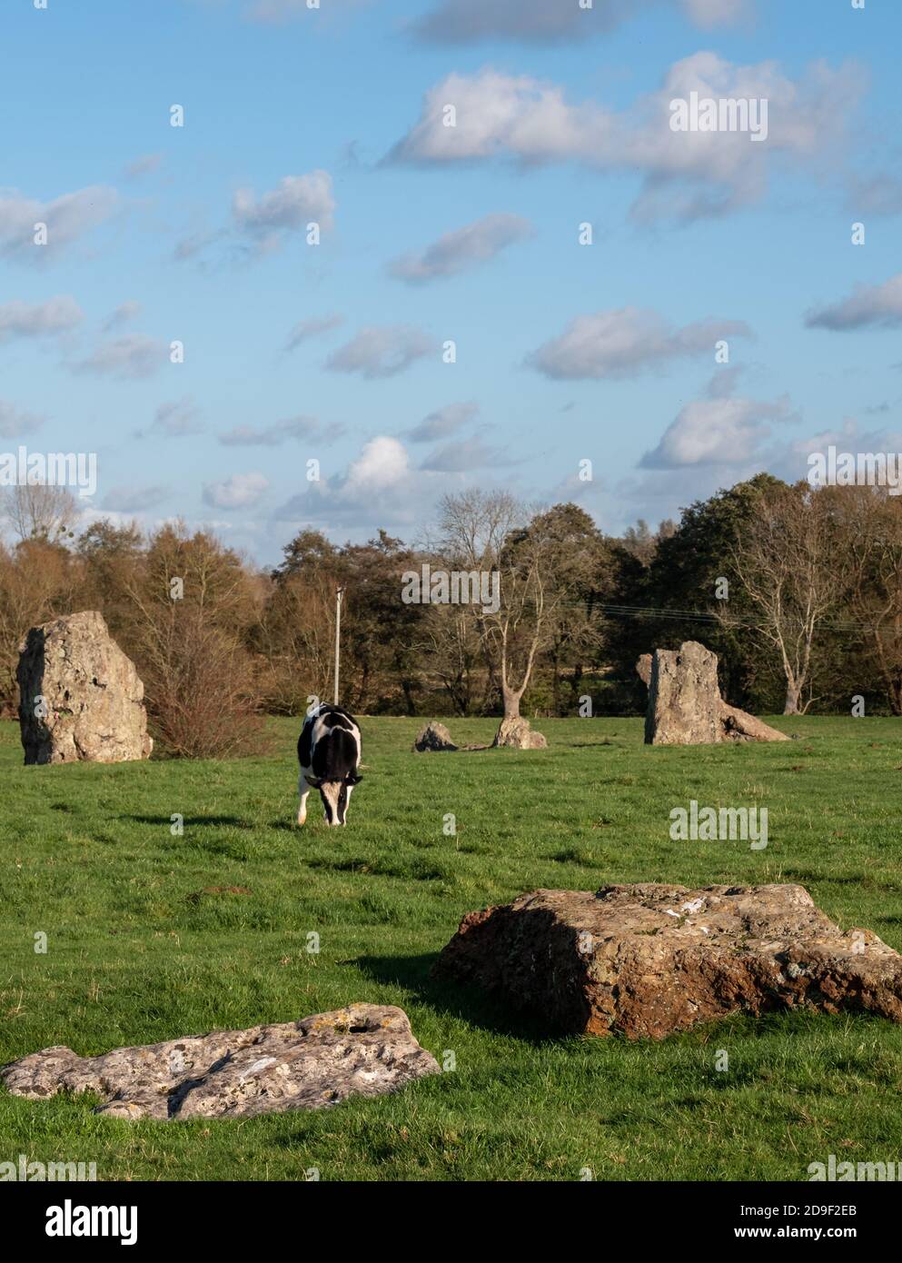Neolithic stone circle at Stanton Drew, Bristol, Somerset UK. The ...