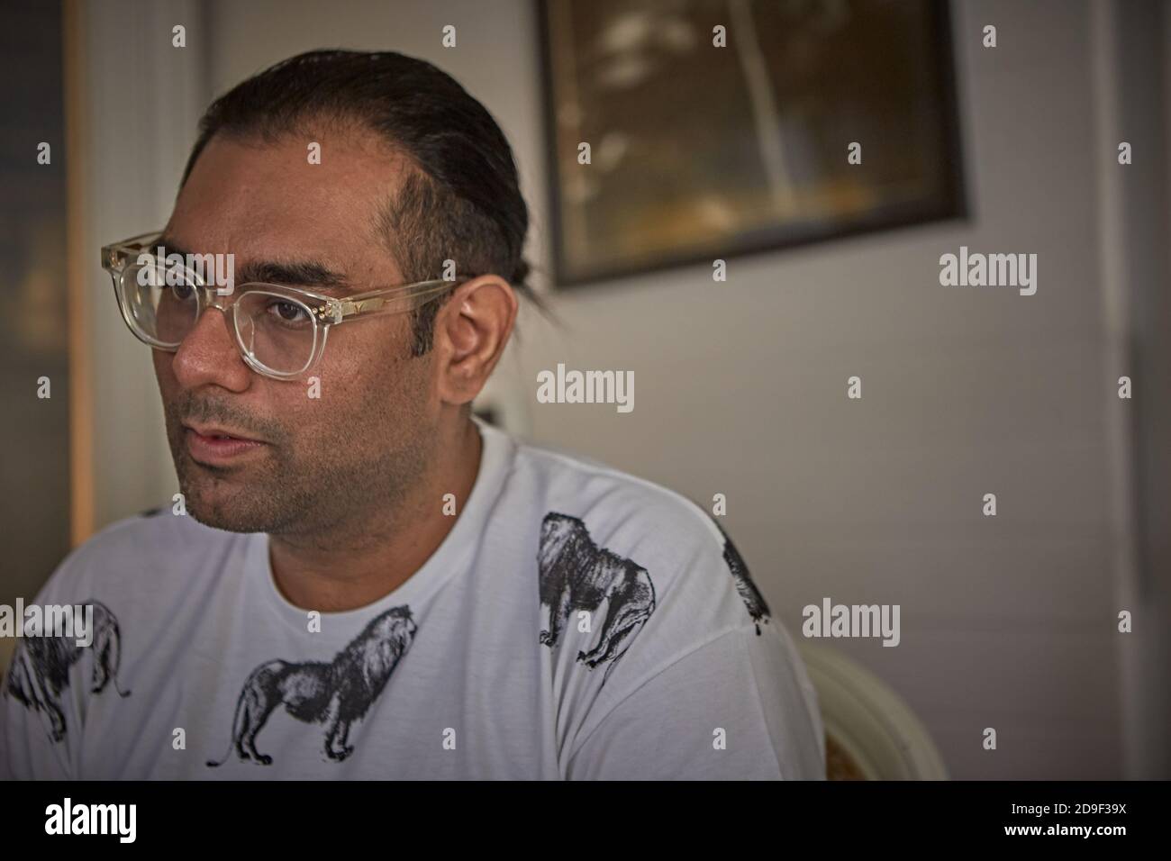 Bangkok, Thailand, March 2016. Portrait of chef Gaggan Anand in his own ...