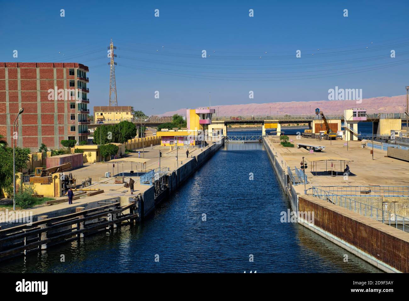 Approaching the Ship locks in Esna, and old dam on the Nile River Taken ...