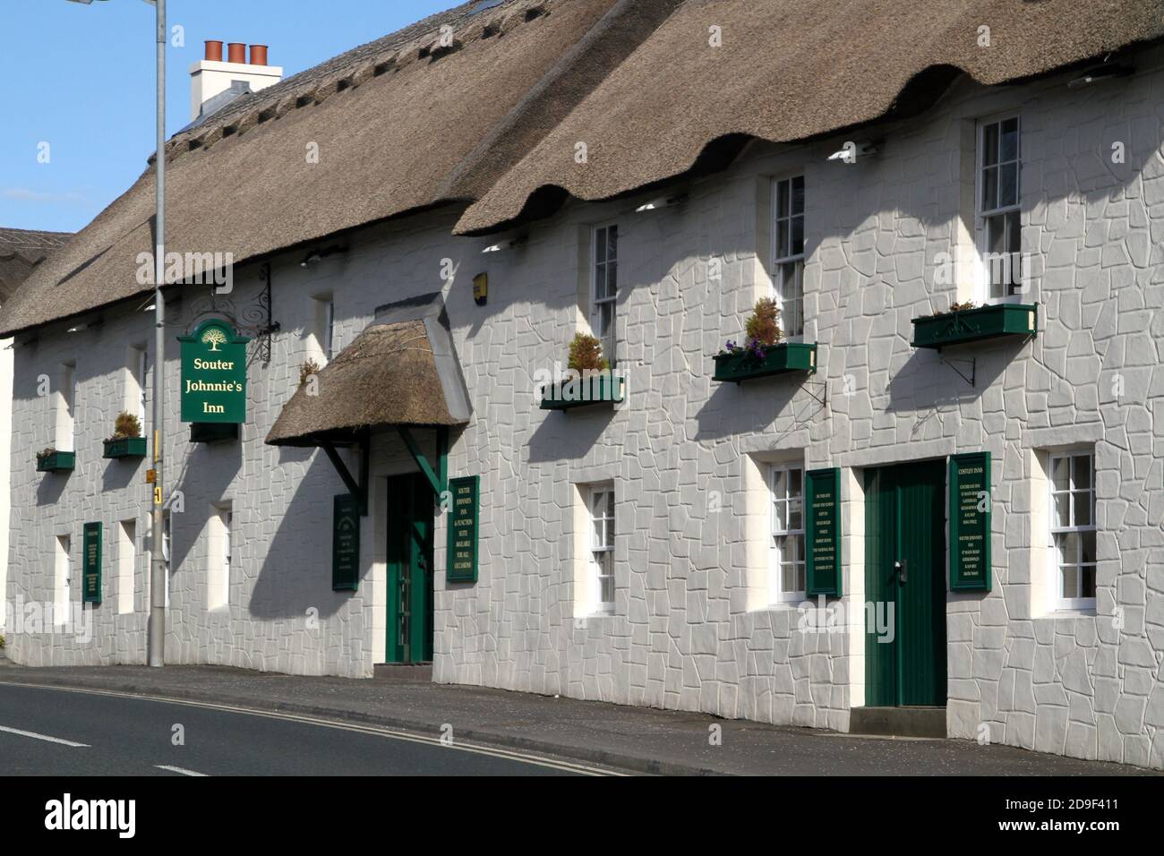 Kirkoswald, Ayrshire, Scotland, UK. Souter Johnnie's Inn . A thatched ...
