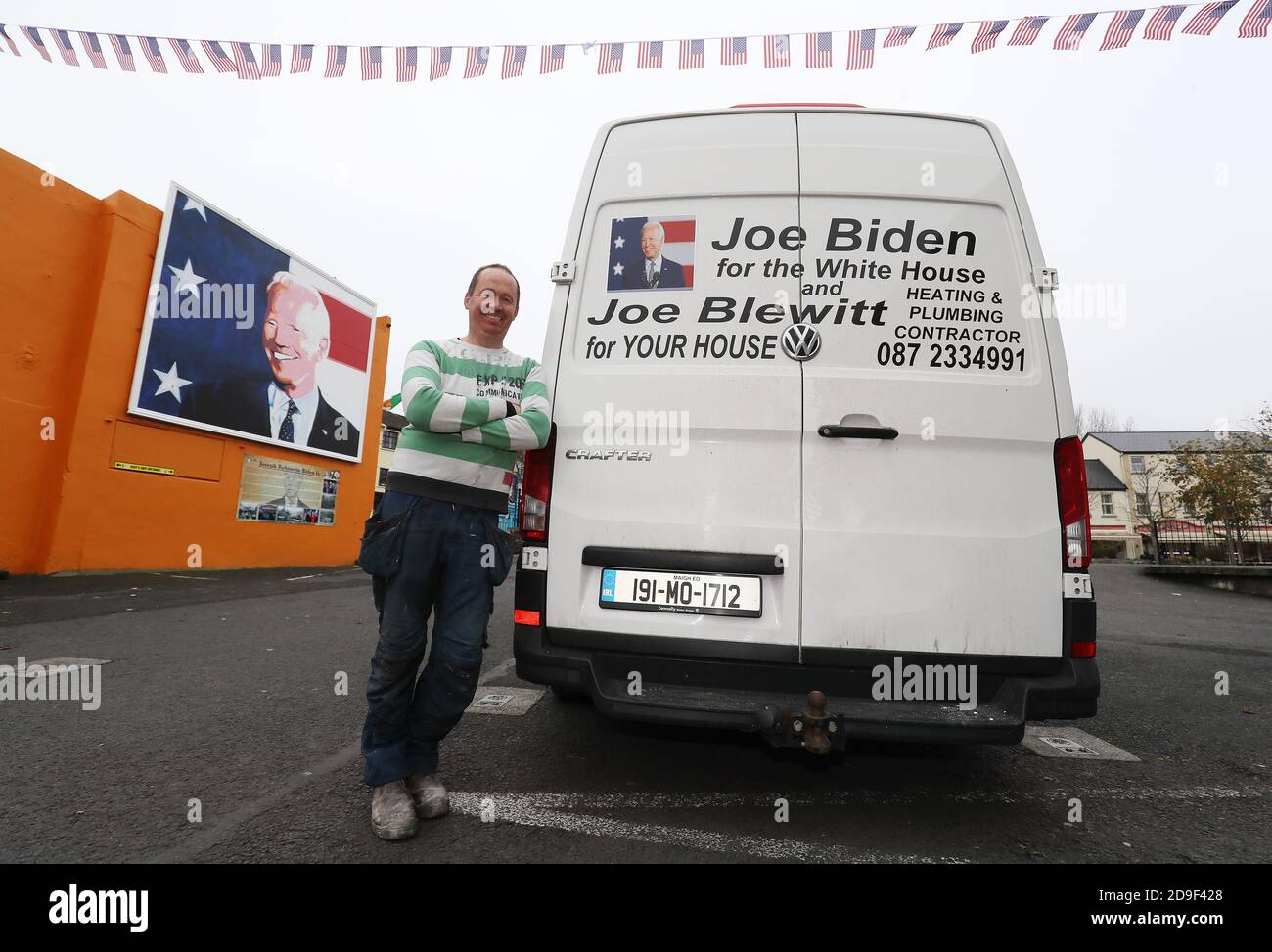 Joe Blewitt a cousin of US Presidential candidate Joe Biden at a mural ...